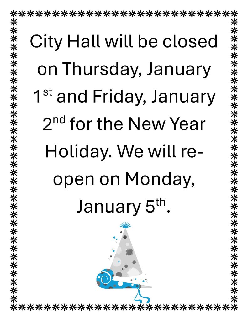 City Hall Closed for New Year's Holiday - The City of Caliente